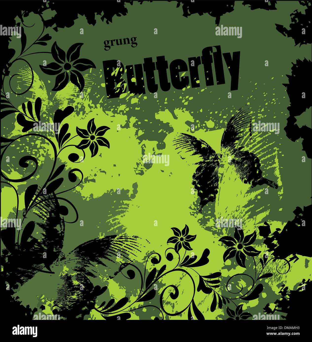 grunge background with butterfly Stock Vector Image & Art - Alamy