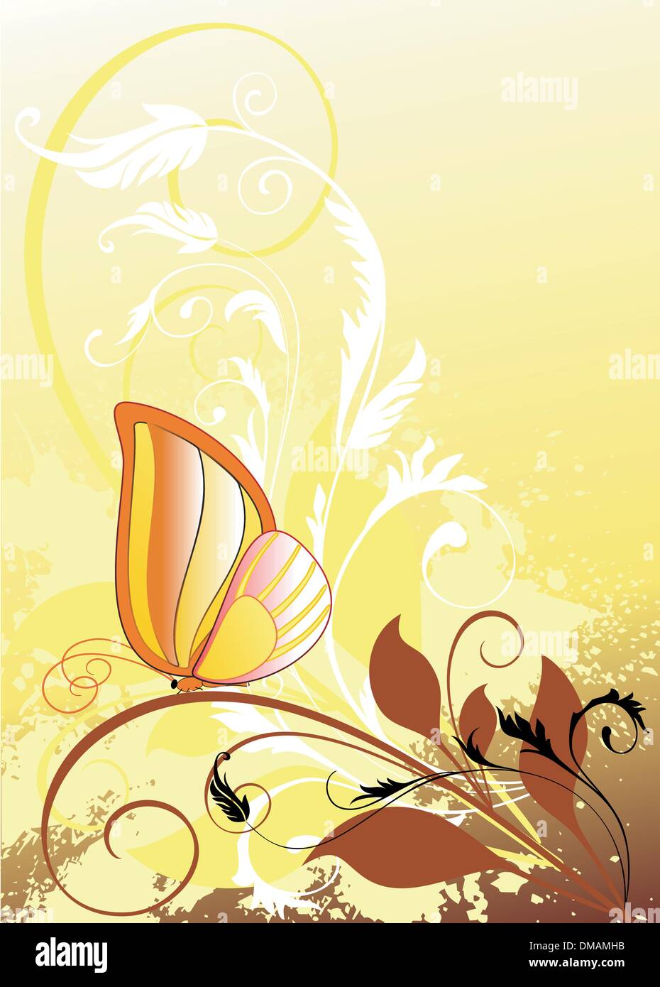 floral background with butterfly Stock Vector Image & Art - Alamy