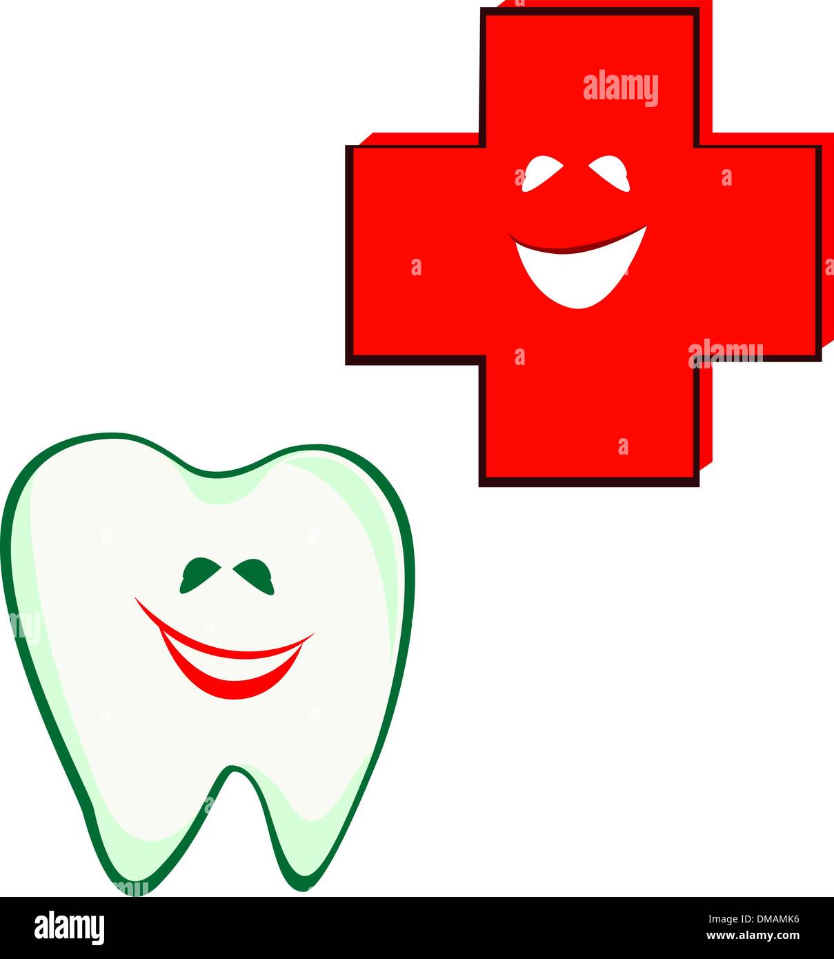 tooth smile with smile red cross - vector Stock Vector Image & Art - Alamy