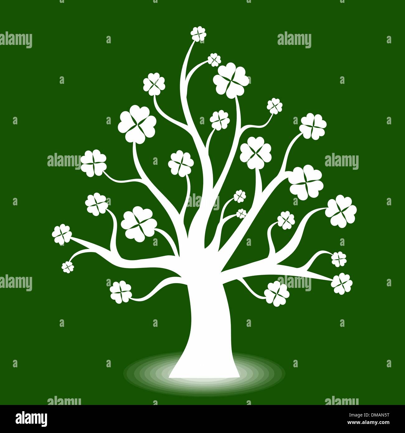 Growing tree on green Stock Vector Images - Alamy