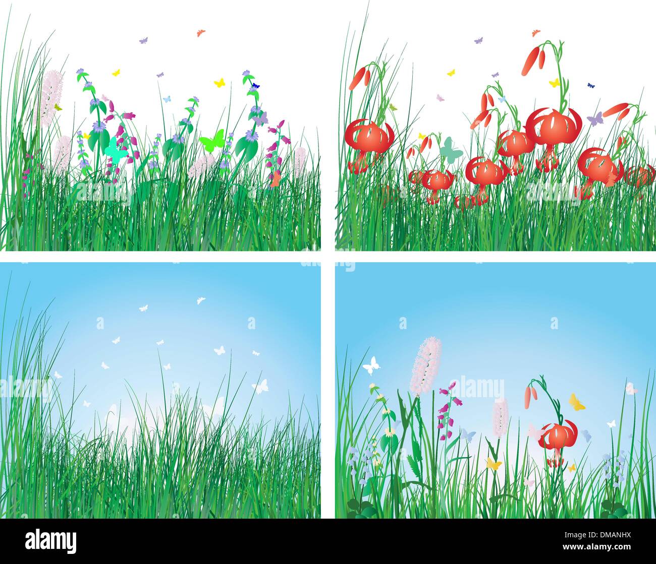color set of grass backgrounds Stock Vector Image & Art - Alamy