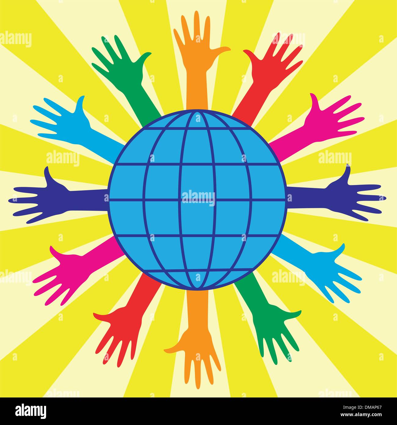 Hands world Stock Vector Images - Alamy