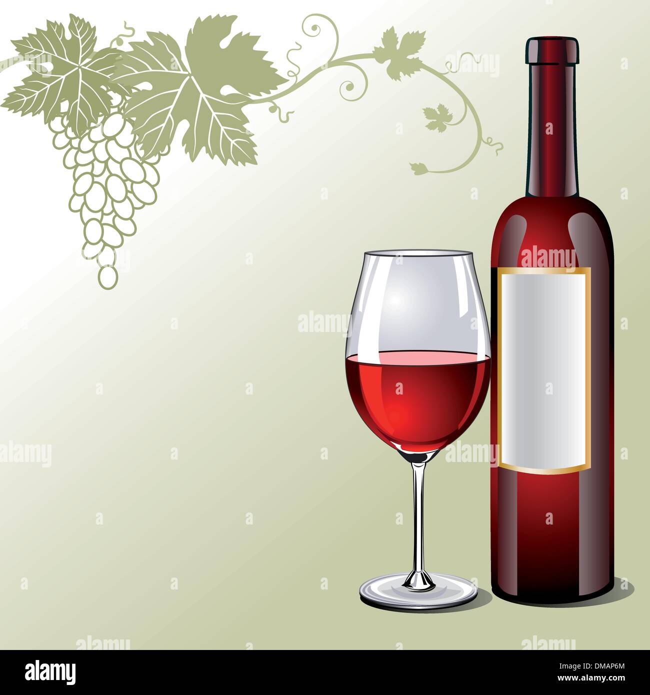 Glass wine grape bunch Stock Vector Images - Alamy