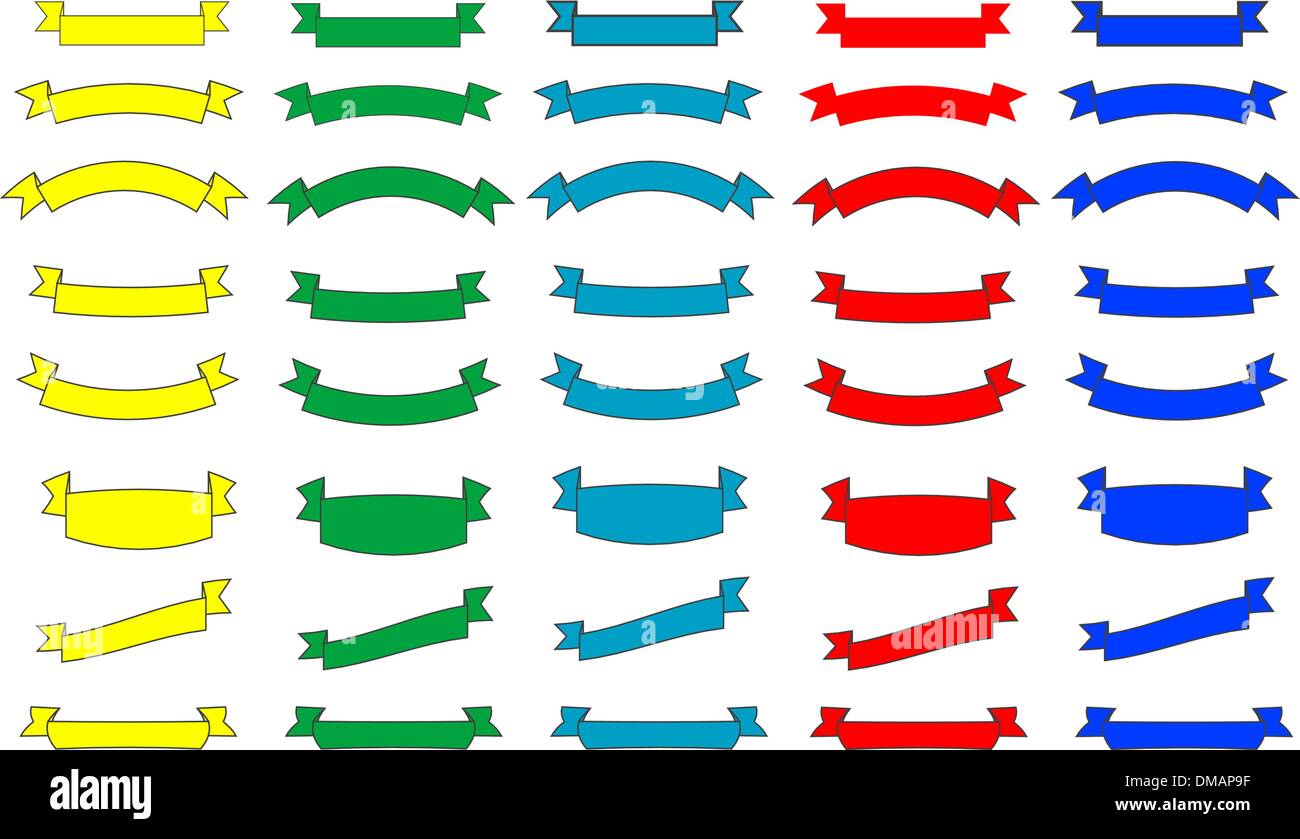 colorful ribbons set Stock Vector Image & Art - Alamy
