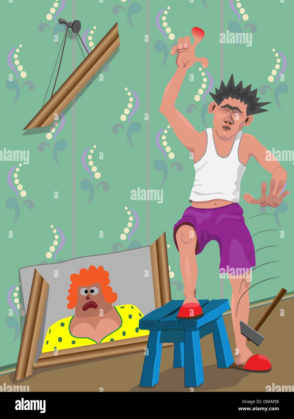 Portrait man on work Stock Vector Images - Alamy