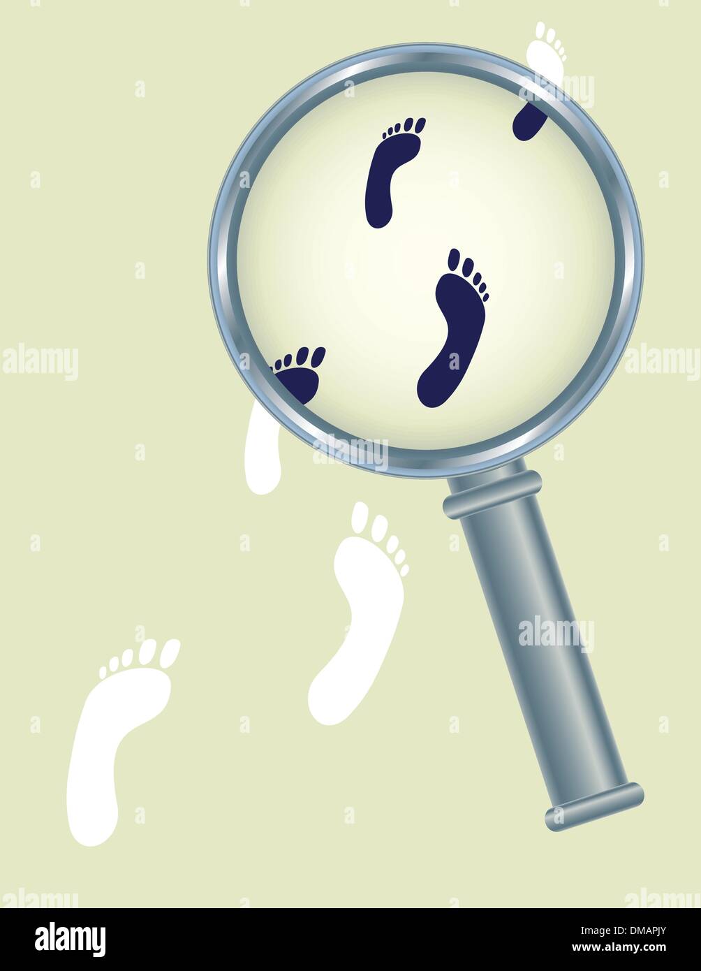 footprints under magnifier glass Stock Vector Image & Art - Alamy