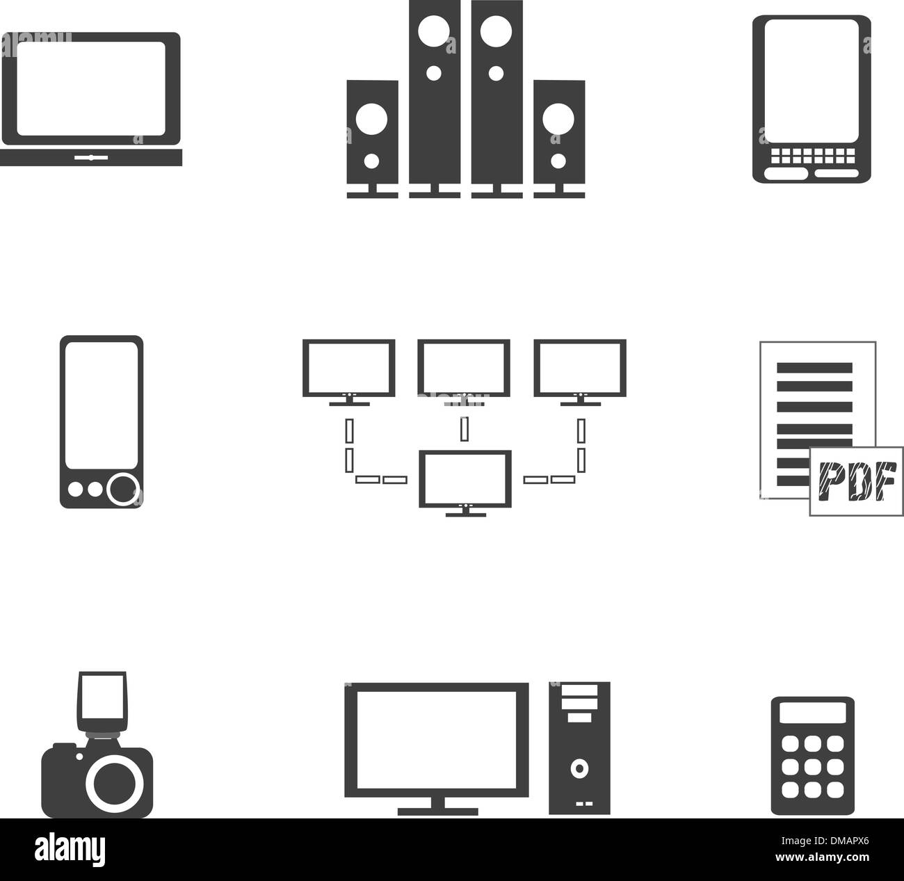 Digital media electronics equipment icons hi-res stock photography and ...