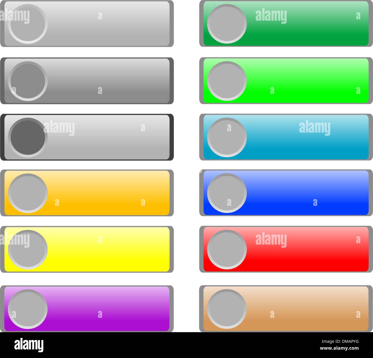 glossy rectangular varicolored buttons set Stock Vector Image & Art - Alamy