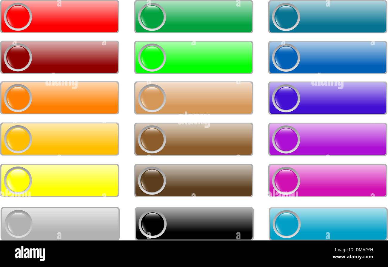 glossy empty web buttons colored set Stock Vector Image & Art - Alamy