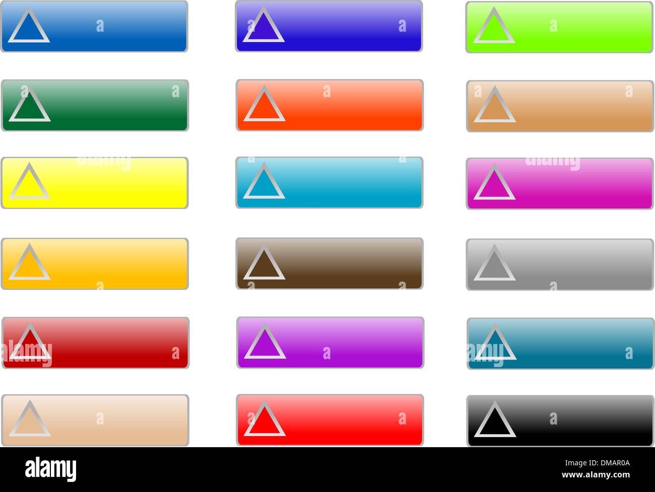 glossy rectangular varicolored buttons set Stock Vector Image & Art - Alamy