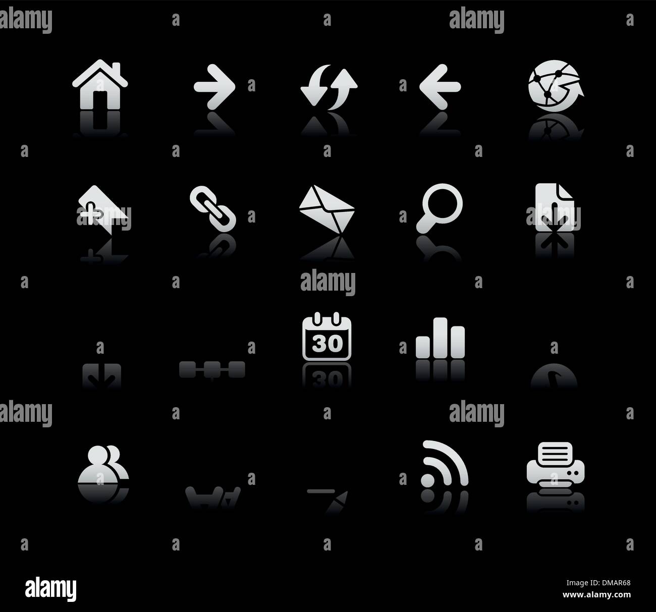 Web Navigation Icons // Silver Series Stock Vector Image & Art - Alamy