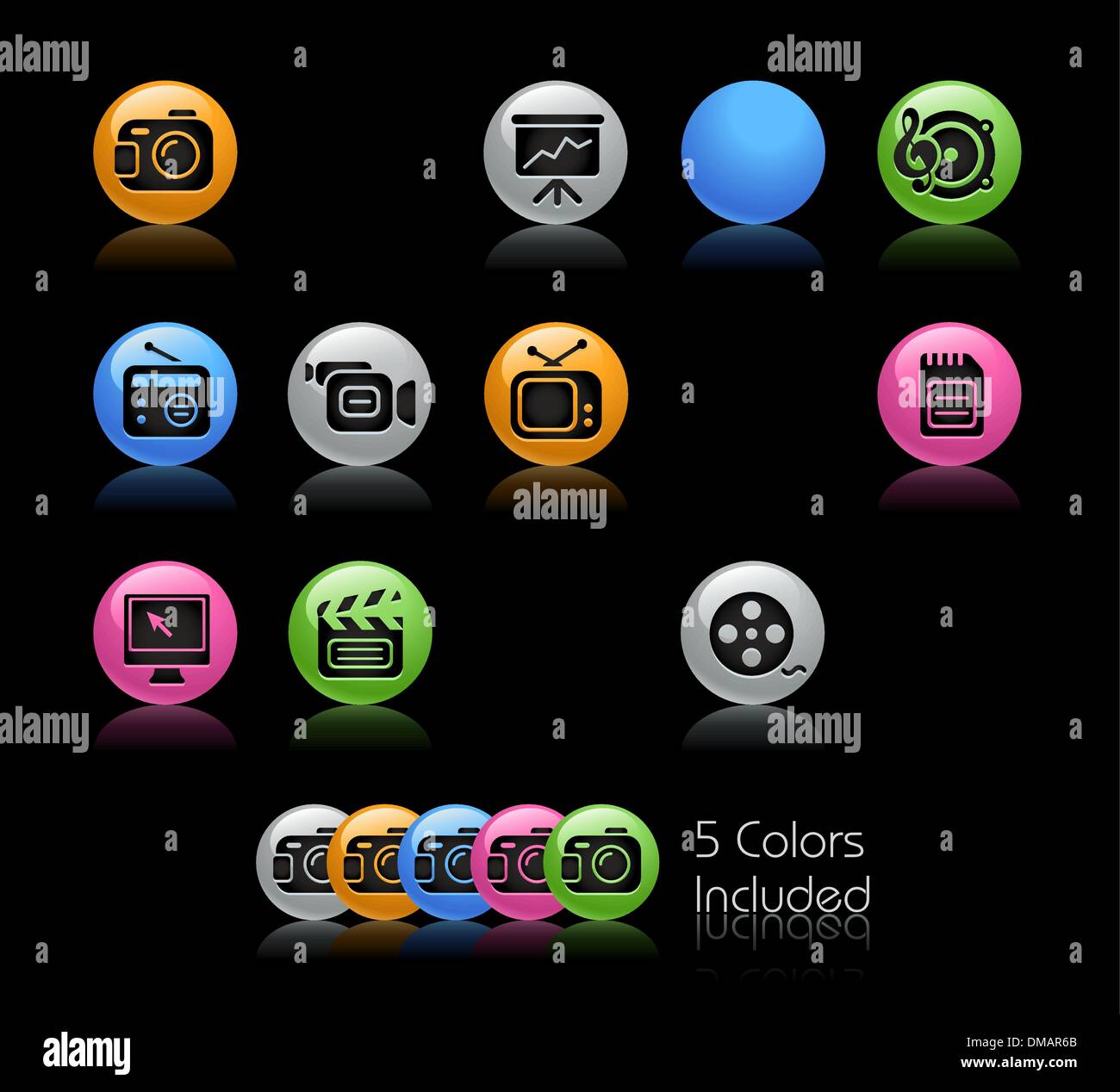 Camera icons in color Stock Vector Images - Alamy