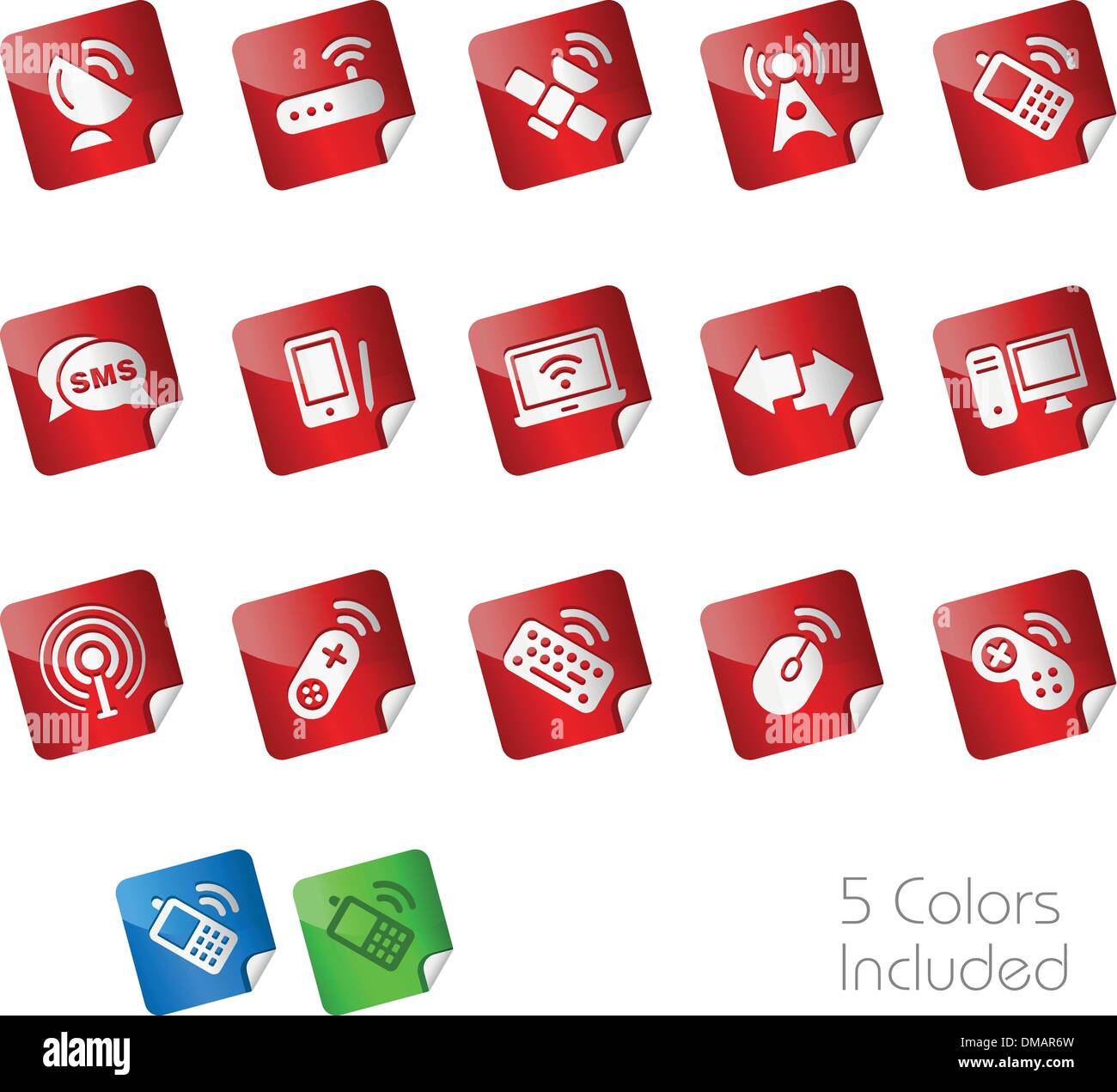 Wireless & Communications // Stickers Series Stock Vector Image & Art ...