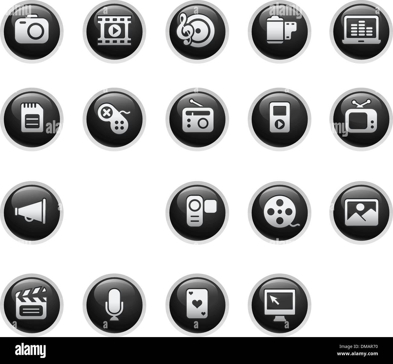 Multimedia Icons // Black Label Series Stock Vector Image & Art - Alamy