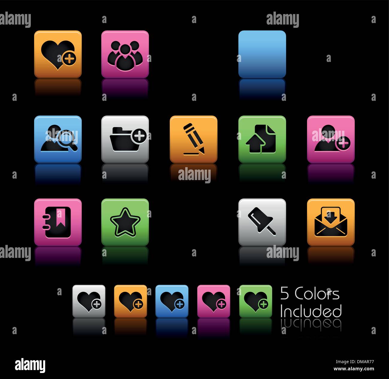Internet & Blog Icons // Color Box Stock Vector Image & Art - Alamy
