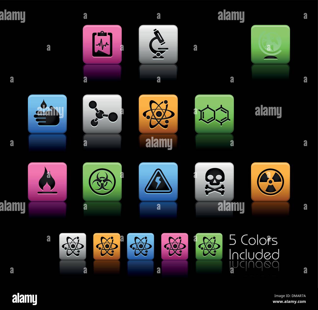 Science Icons // Color Box Stock Vector Image & Art - Alamy