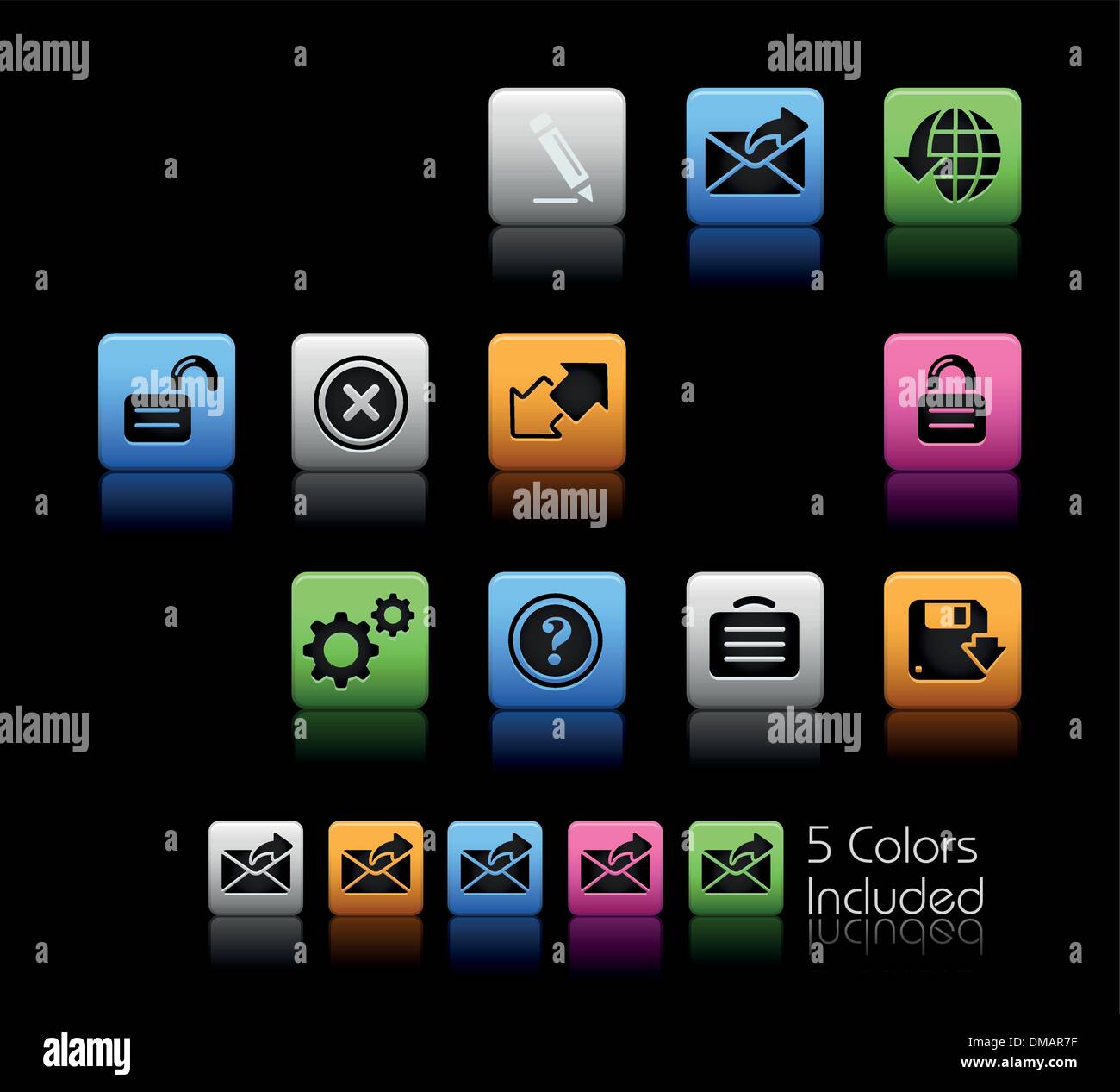 Web 2.0 icons // Color Box Stock Vector Image & Art - Alamy