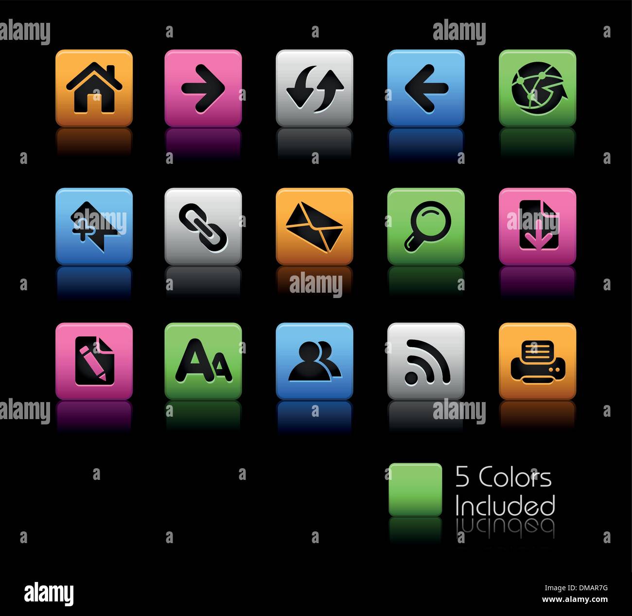 Web Navigation Icons// Color Box Stock Vector Image & Art - Alamy