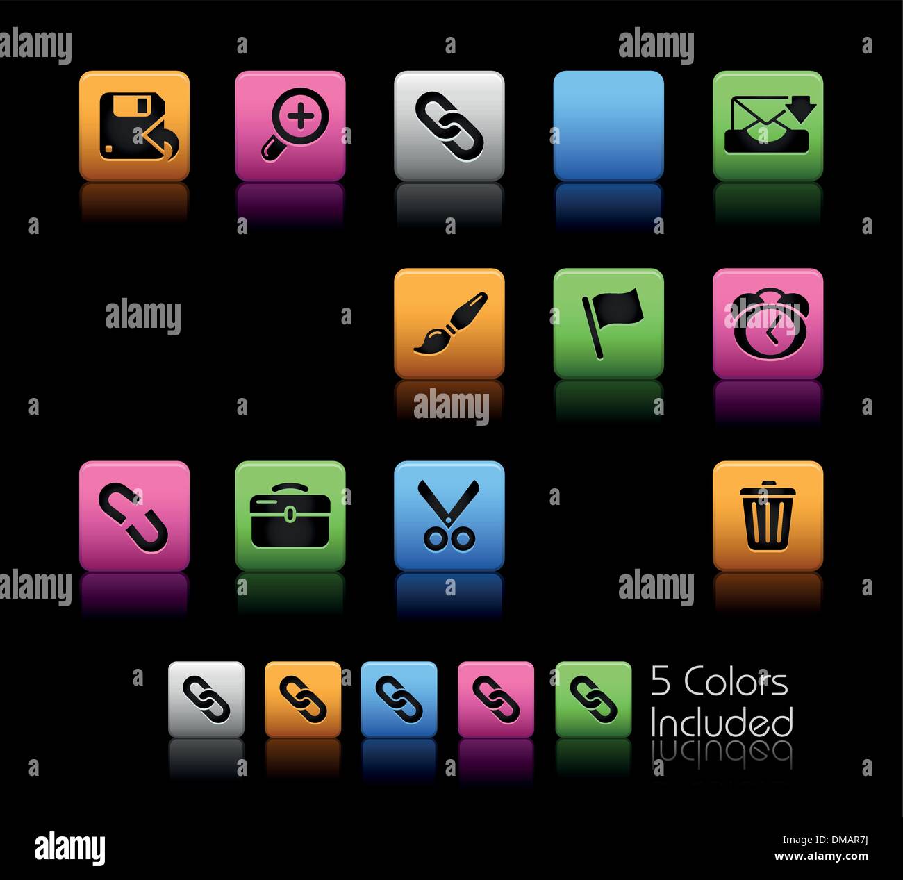 Interface Icons // Color Box Stock Vector Image & Art - Alamy