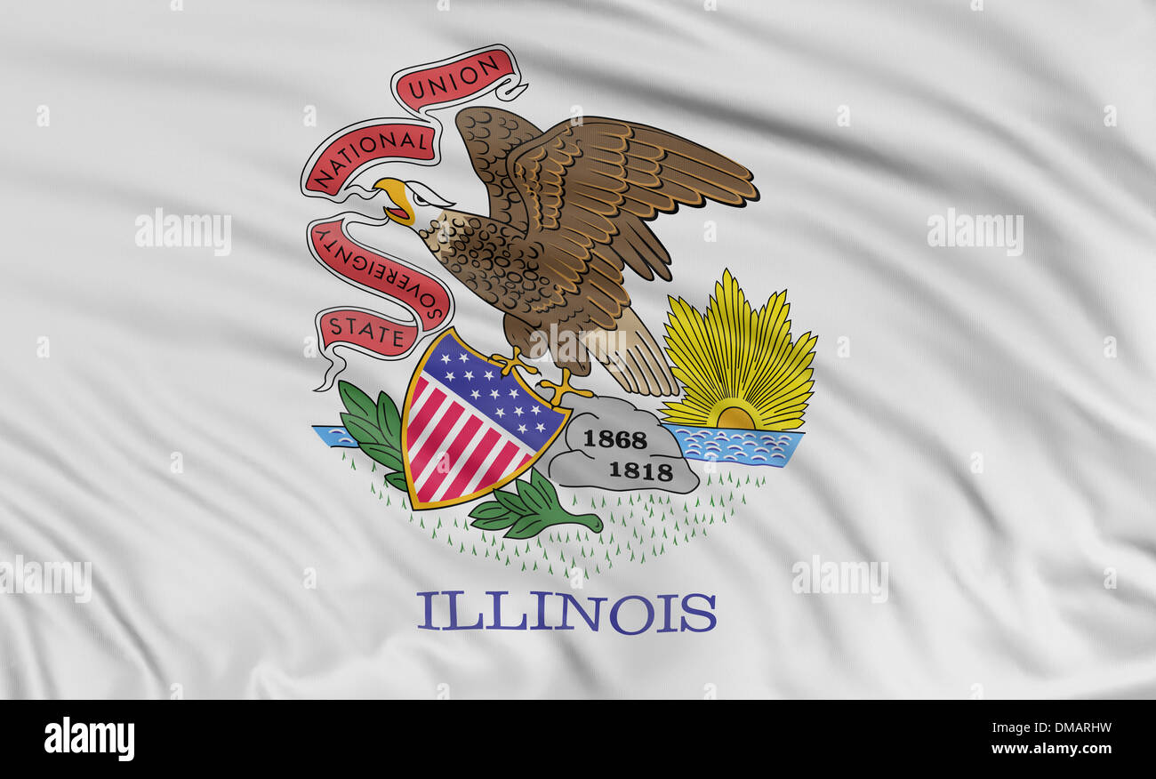 3D Illinois Flag Stock Photo - Alamy