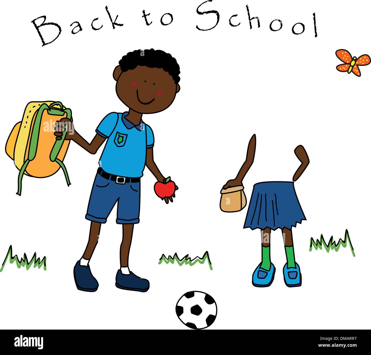 African american school kid Stock Vector Images - Alamy