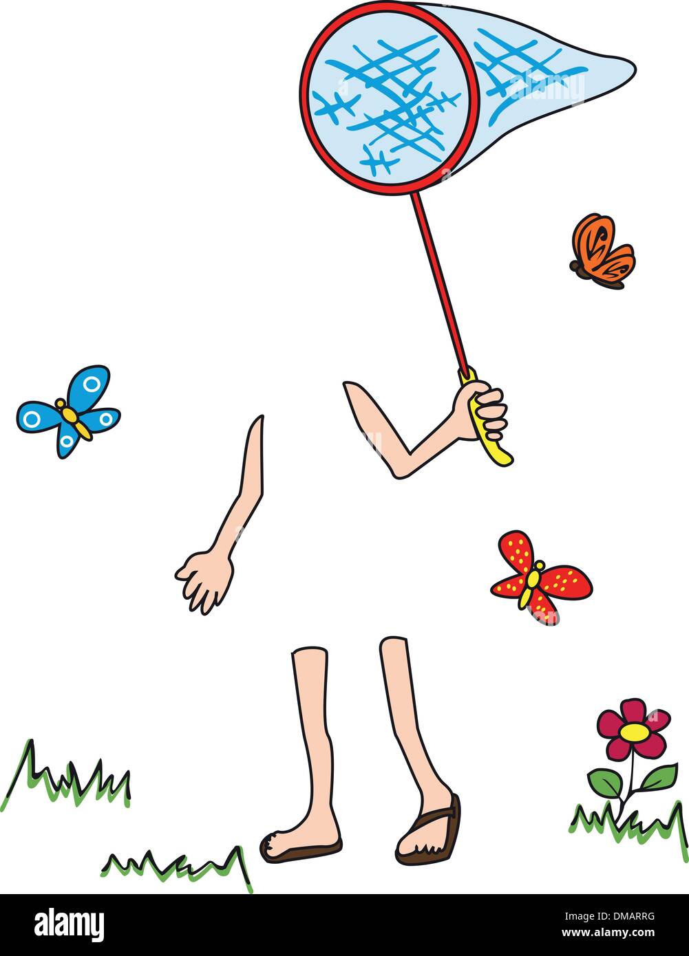 Little boy chasing butterflies Stock Vector Image & Art - Alamy