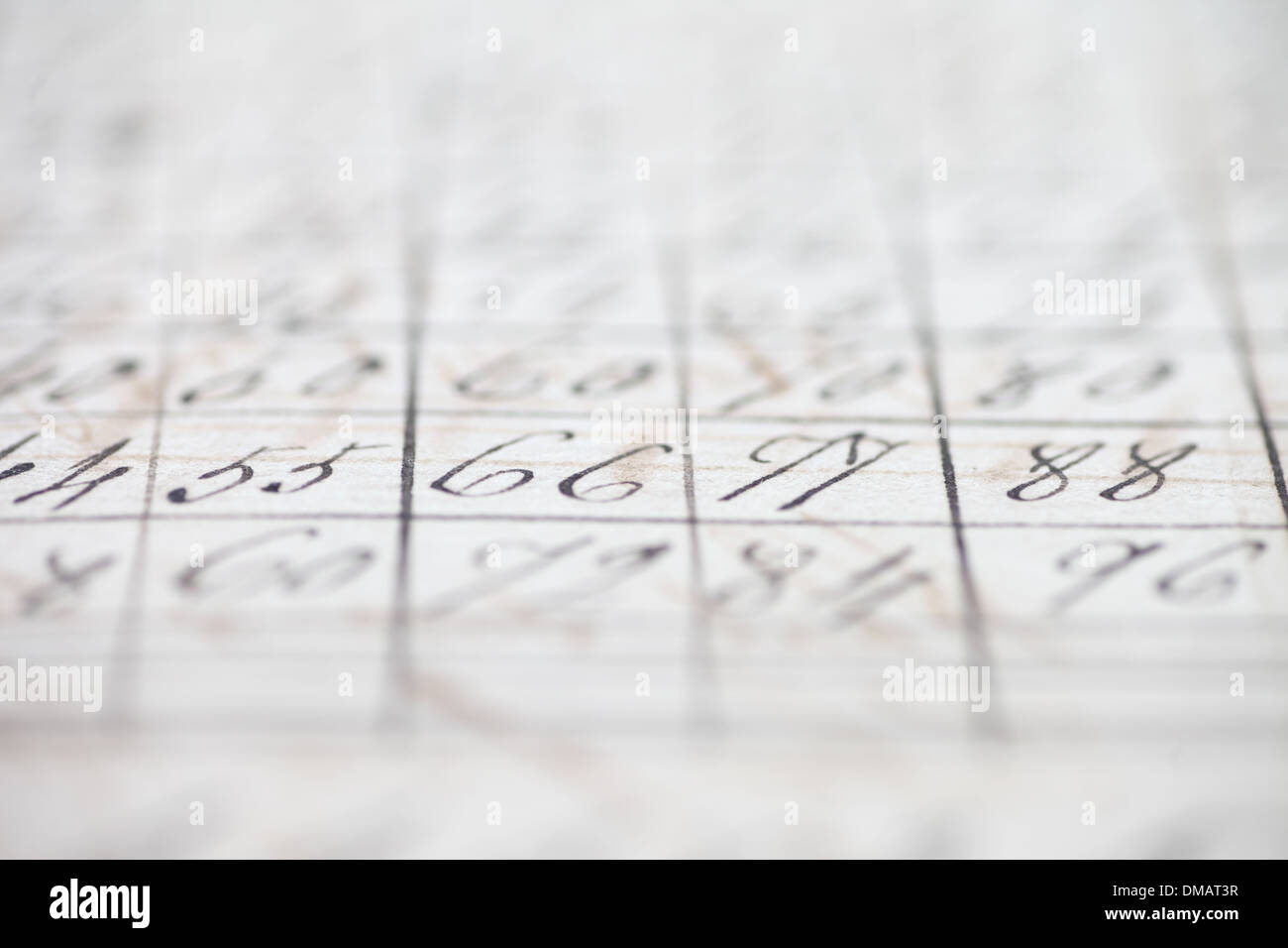 closeup of vintage handwritten numbers Stock Photo - Alamy