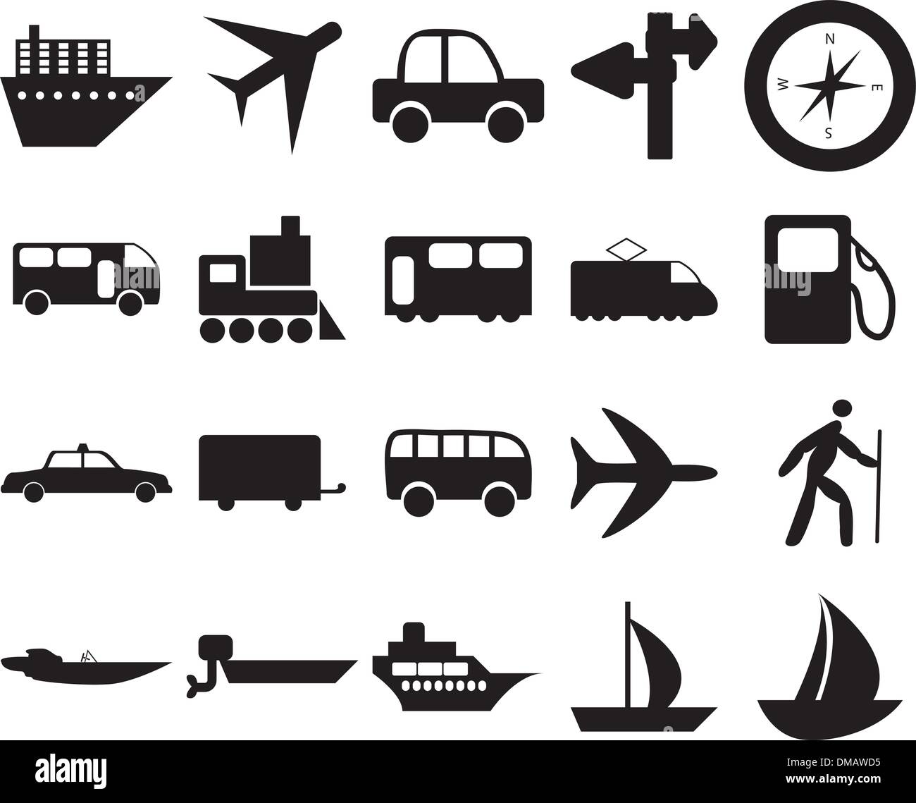 transportation icons set Stock Vector Image & Art - Alamy