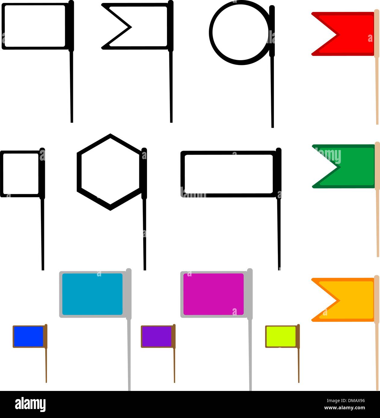 set of cartoon flags isolated on white Stock Vector Image & Art - Alamy