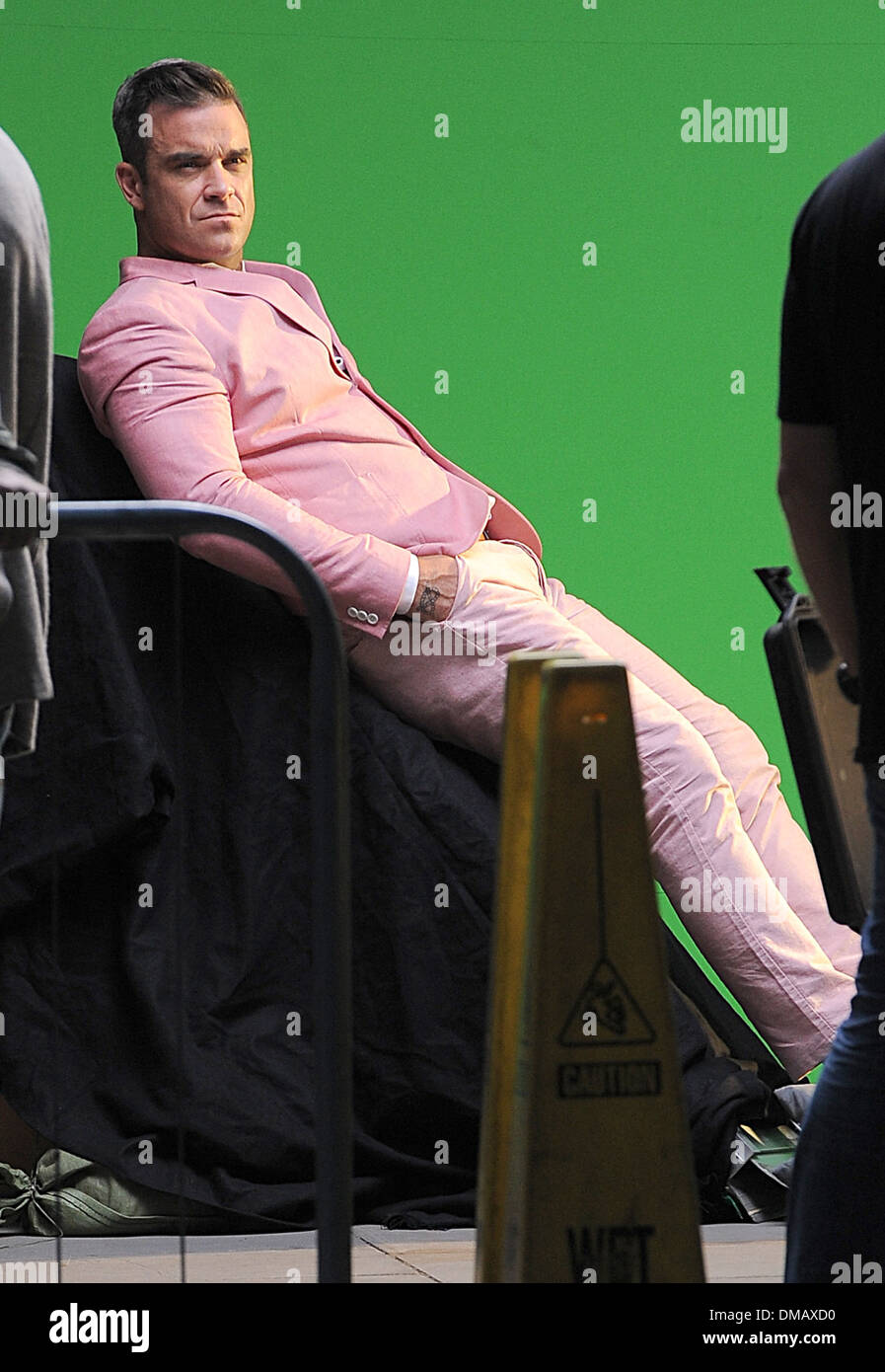 Robbie Williams on the set of his new music video 'Vertigo' London ...