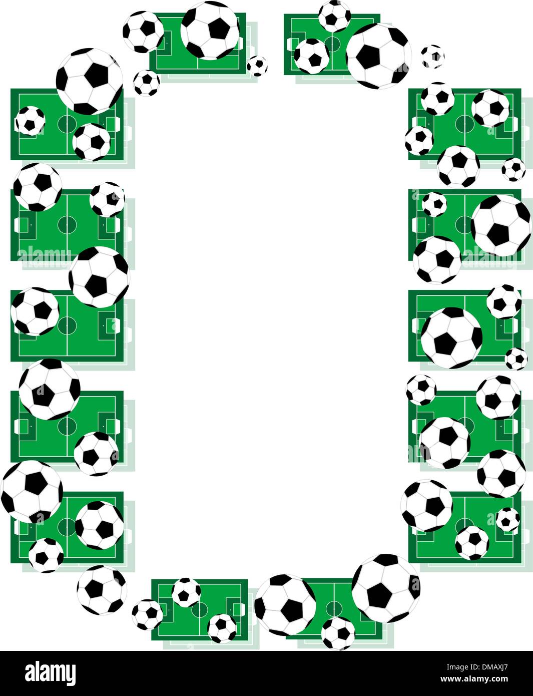 O, Alphabet Football letters made of soccer balls and fields Stock ...
