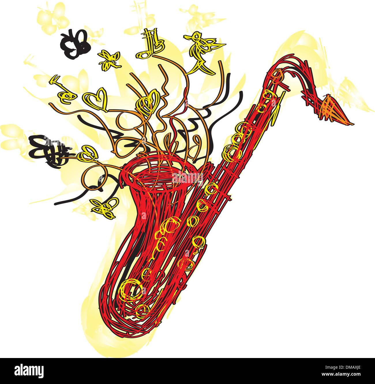 Abstract Sketchy Sax Stock Vector Image & Art - Alamy