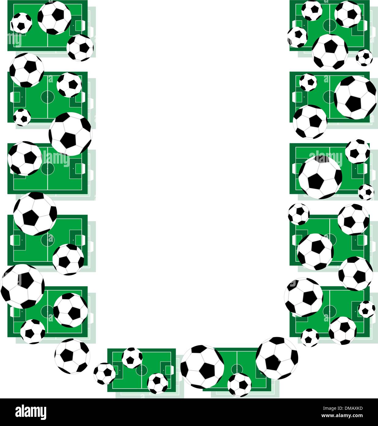 C, Alphabet Football letters made of soccer balls and fields Stock ...