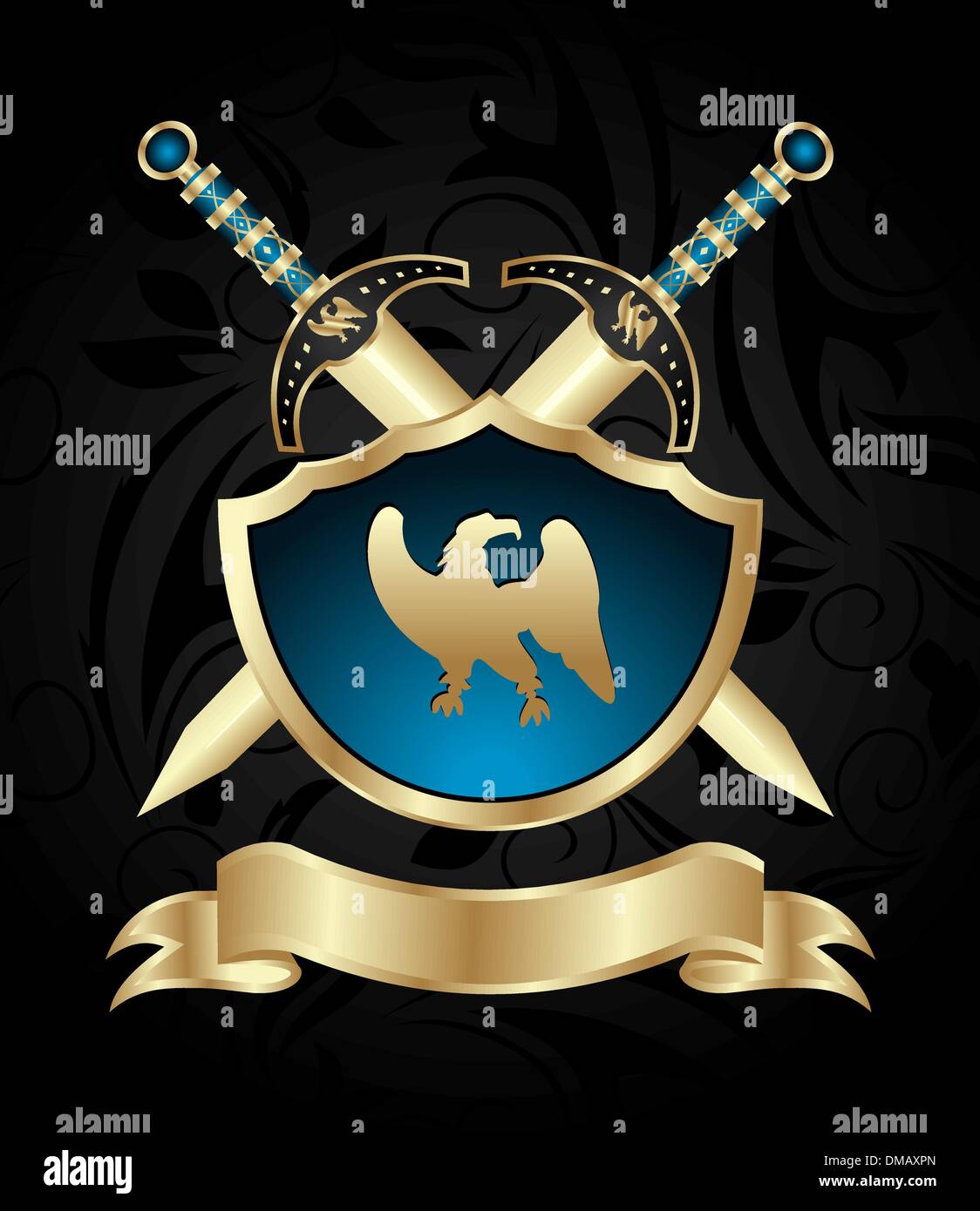 medieval swords and golden shield Stock Vector Image & Art - Alamy