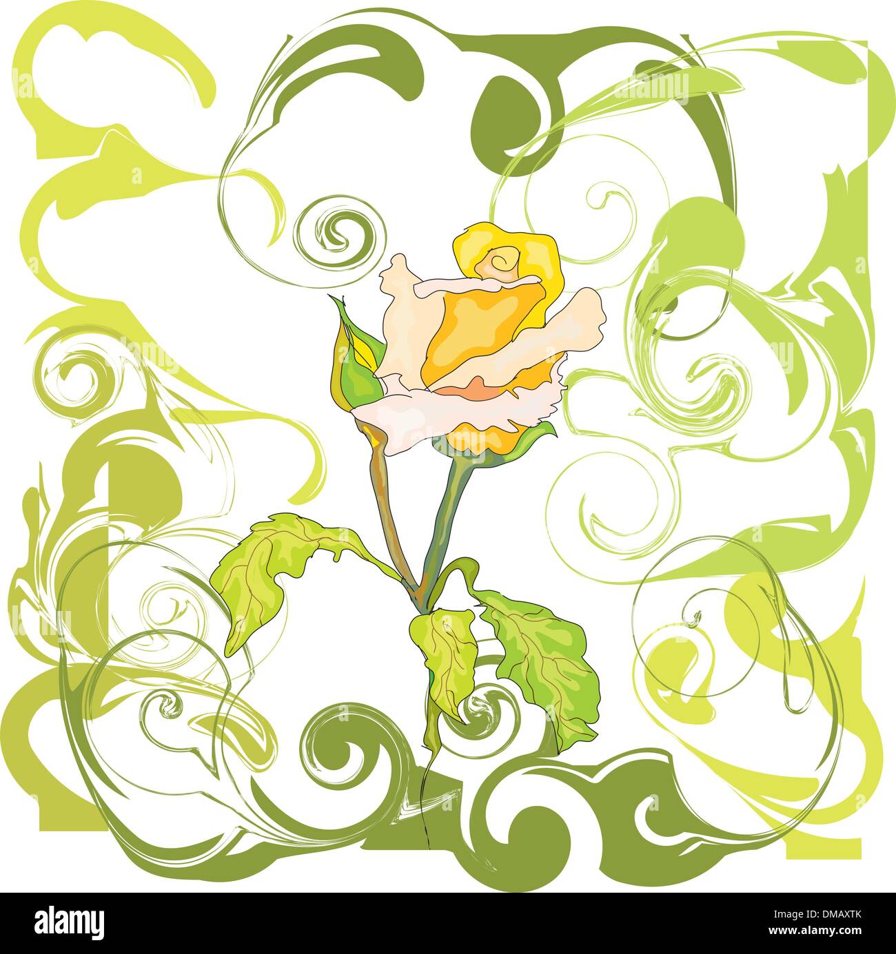 Yellow rose Stock Vector Images - Alamy