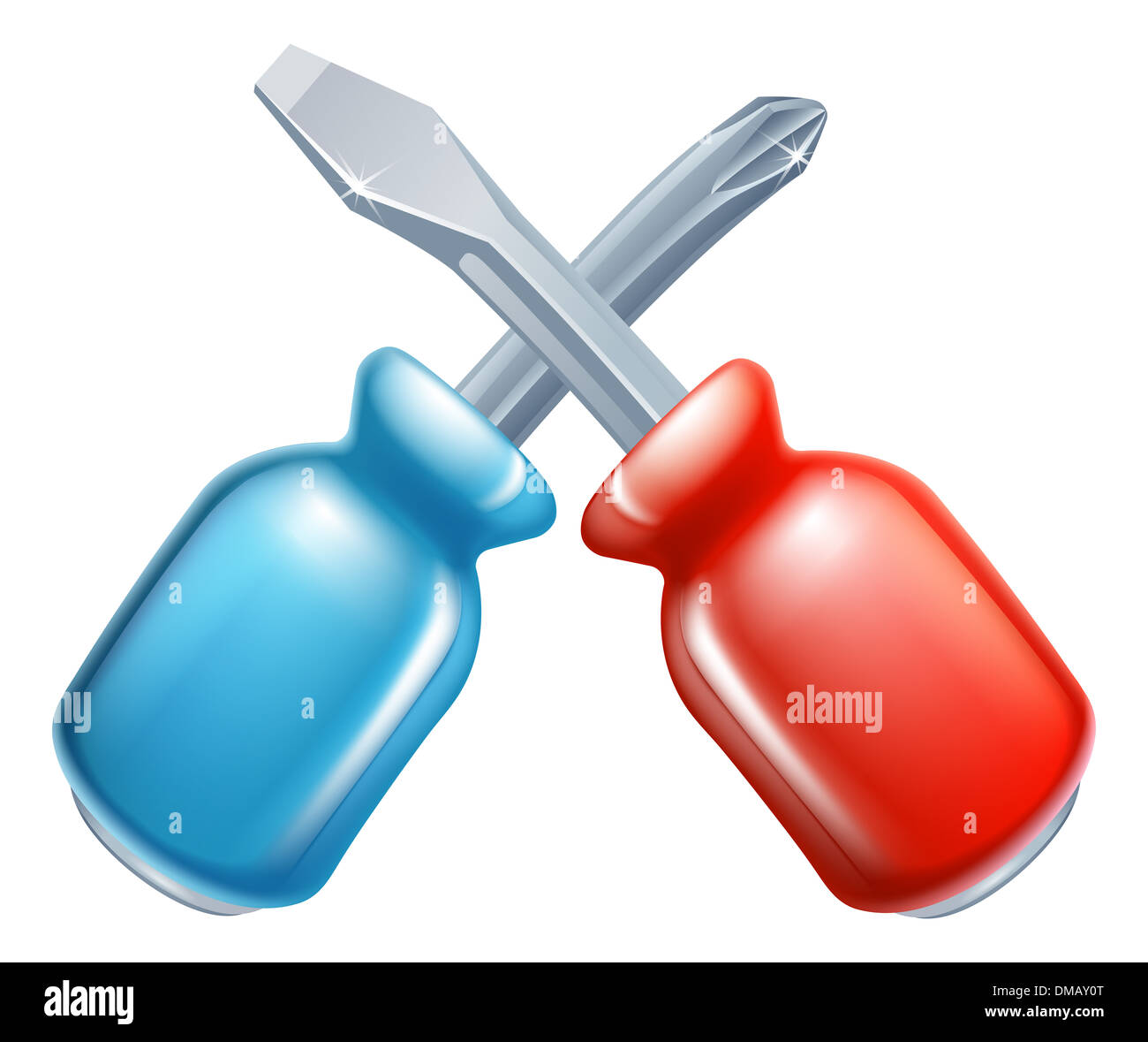 Screwdrivers crossed tools icon of cartoon tools crossed, construction ...