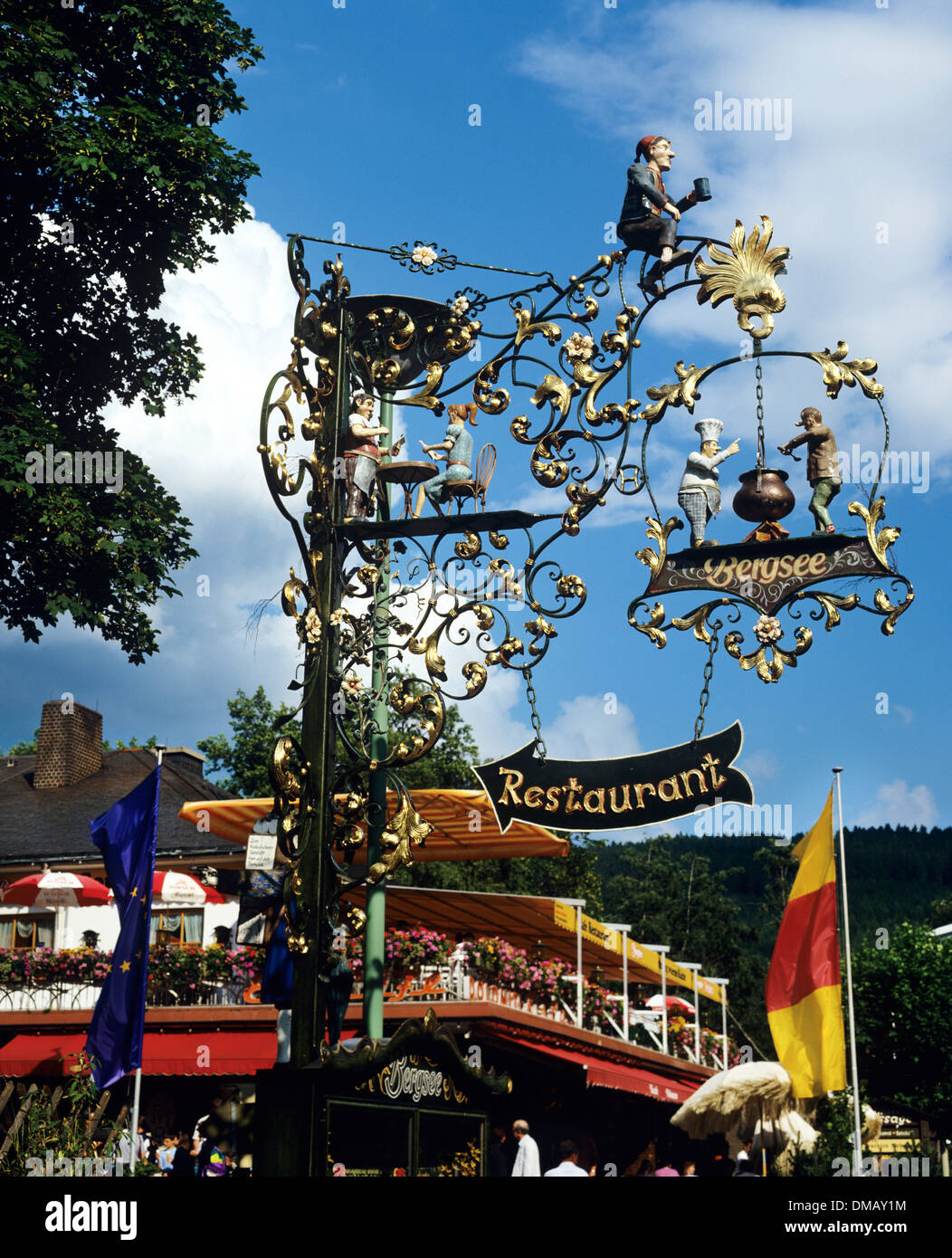Detail of restaurant sign, Germany, Europe Stock Photo - Alamy