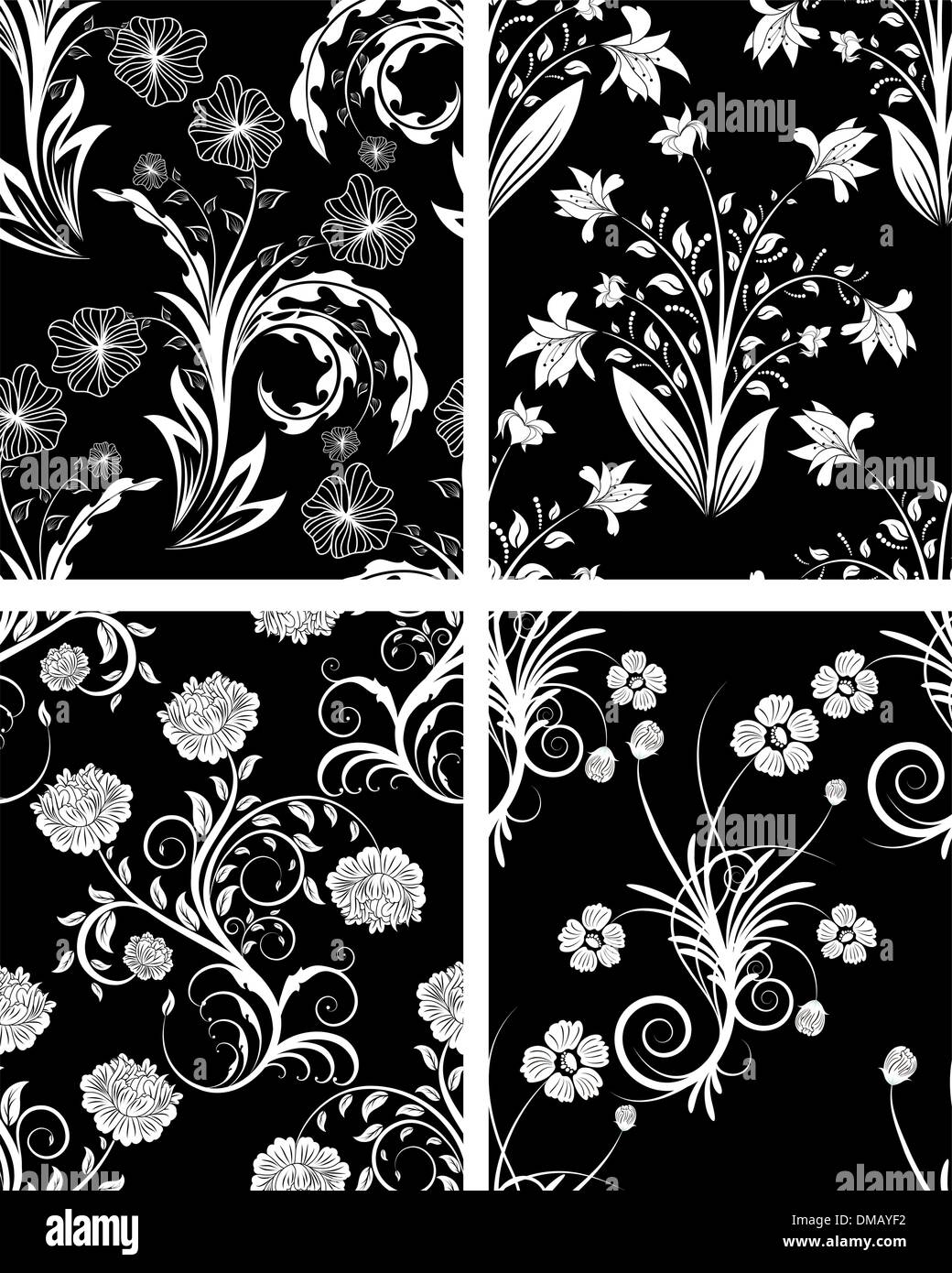 Set seamless backgrounds Black and White Stock Photos & Images - Alamy