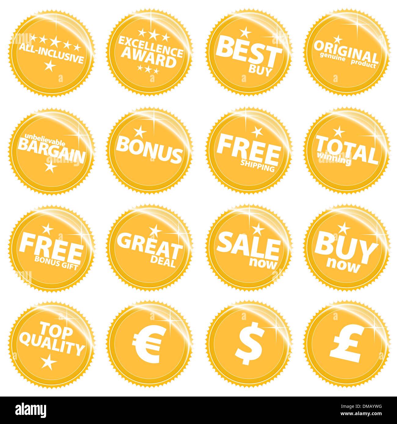 Golden retail web stickers Stock Vector Image & Art - Alamy