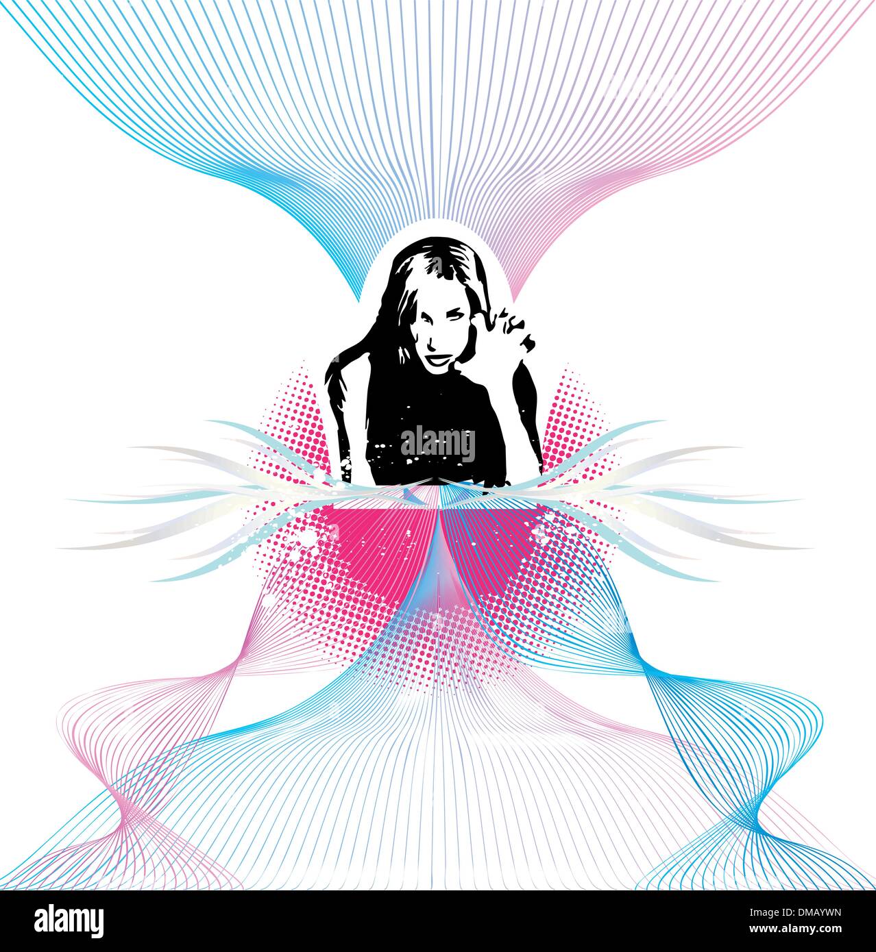 Pretty girl in background Stock Vector Images - Alamy