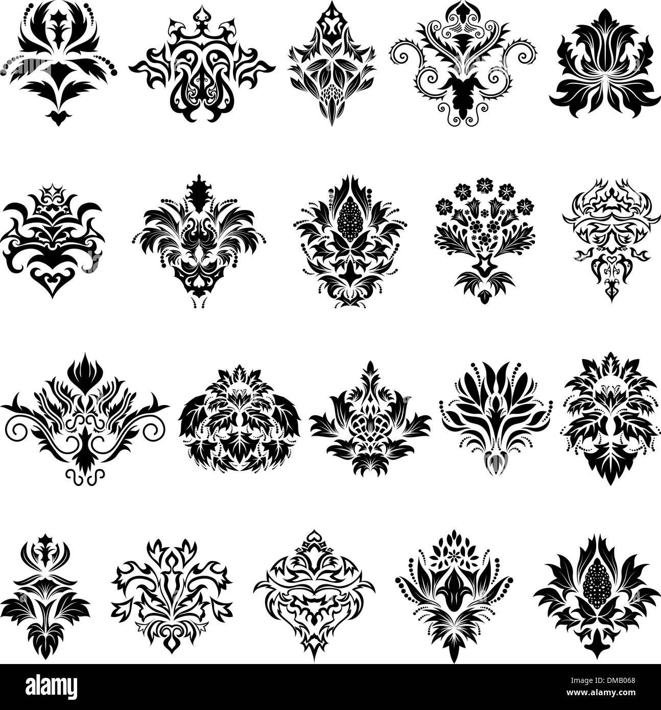 damask emblem set Stock Vector Image & Art - Alamy