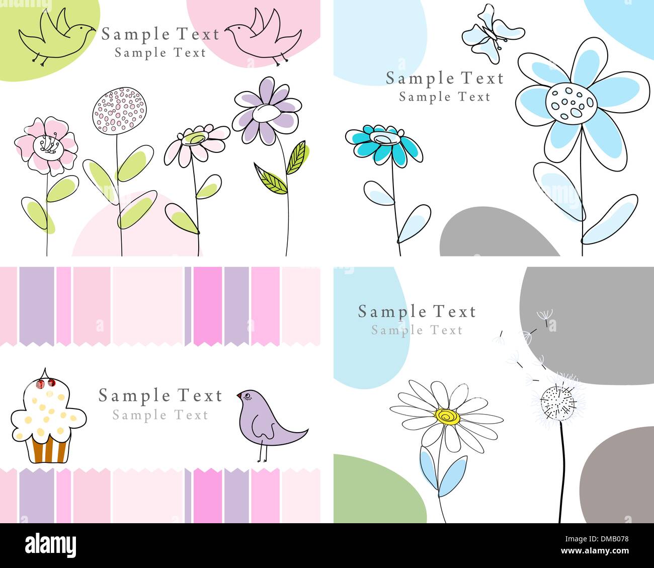 set of greeting cards Stock Vector Image & Art - Alamy