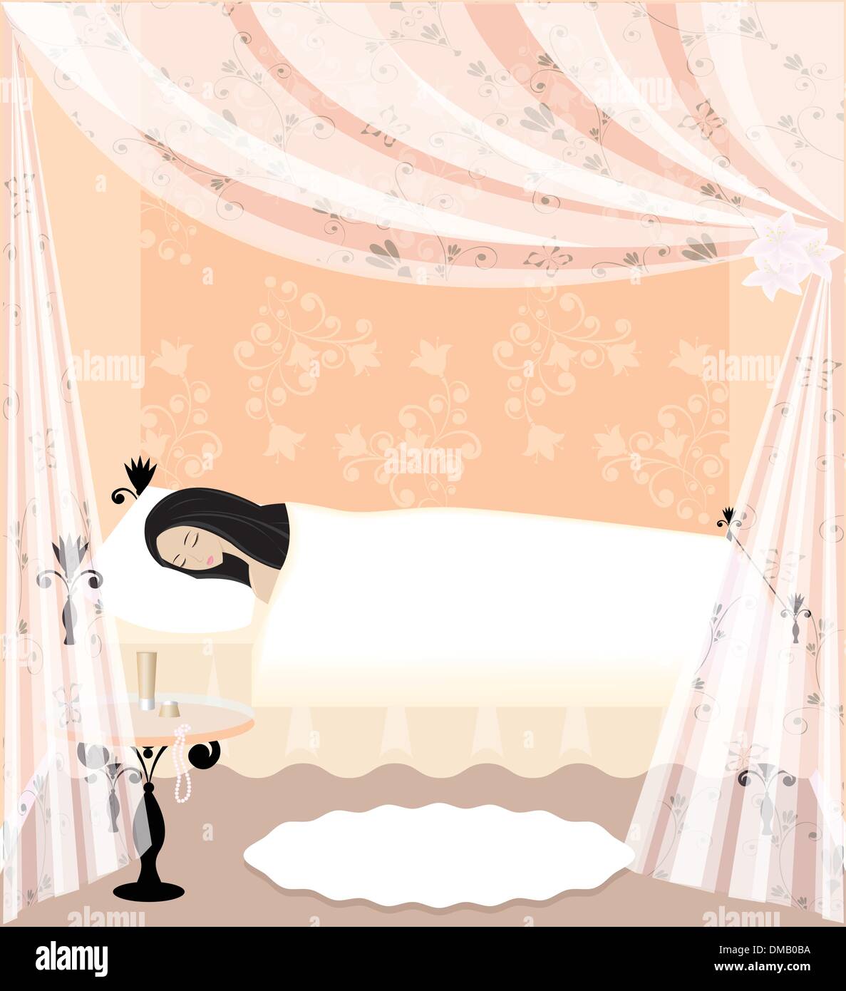 Woman sleeping relax on Stock Vector Images - Alamy