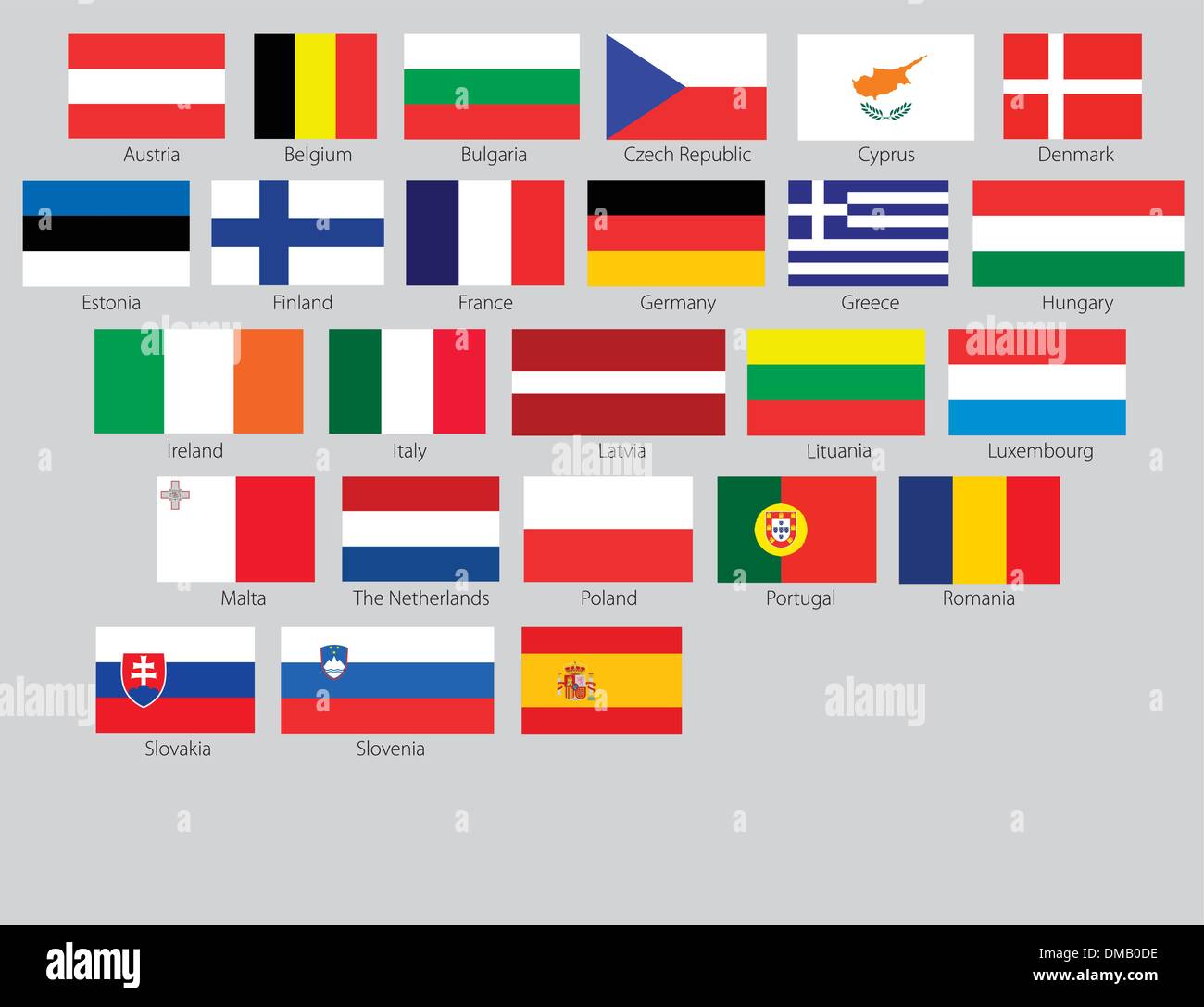 Flags of the 27 members of the European Union as of 2008 Stock Vector ...