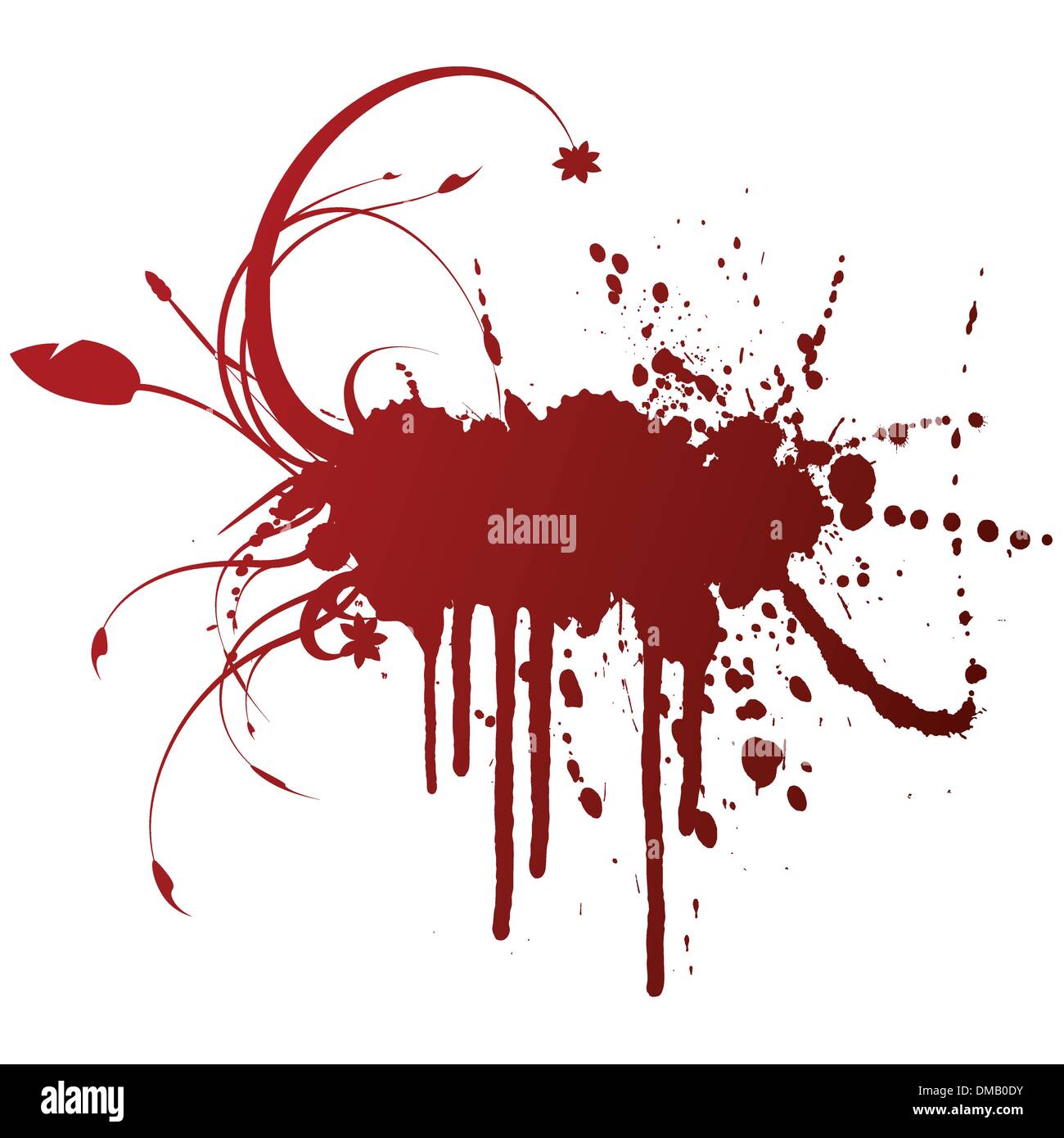 Floral grunge ink splatter design element Stock Vector Image & Art - Alamy