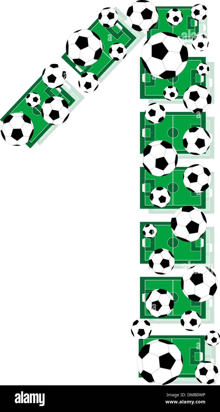 Number 1 One from balls and soccer fields Stock Vector Image & Art - Alamy