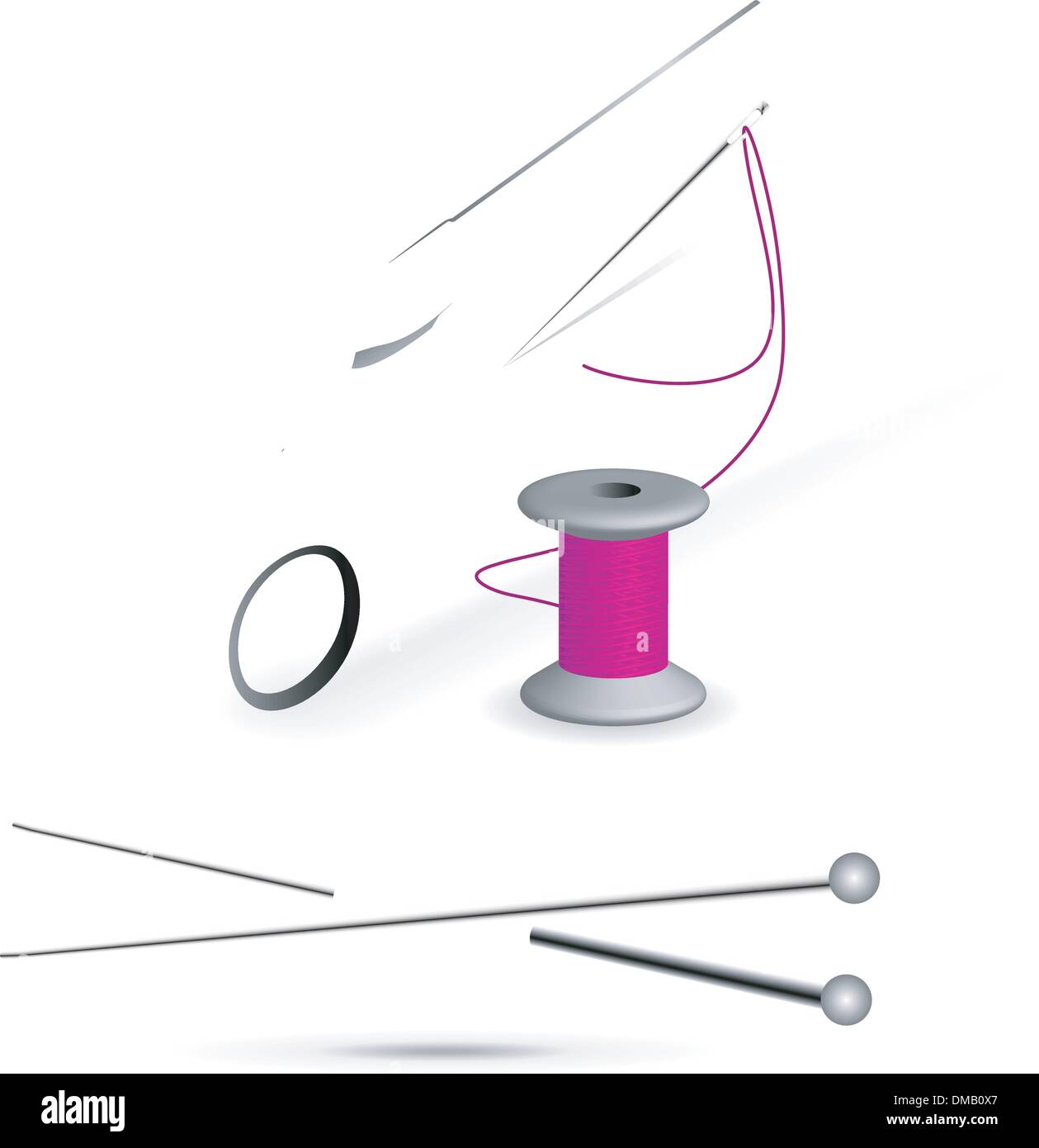 Illustration sewing items Stock Vector Images - Alamy