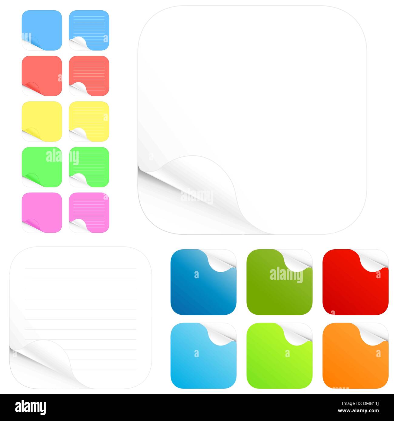 Stickers and memo in illustration Stock Vector Images - Alamy