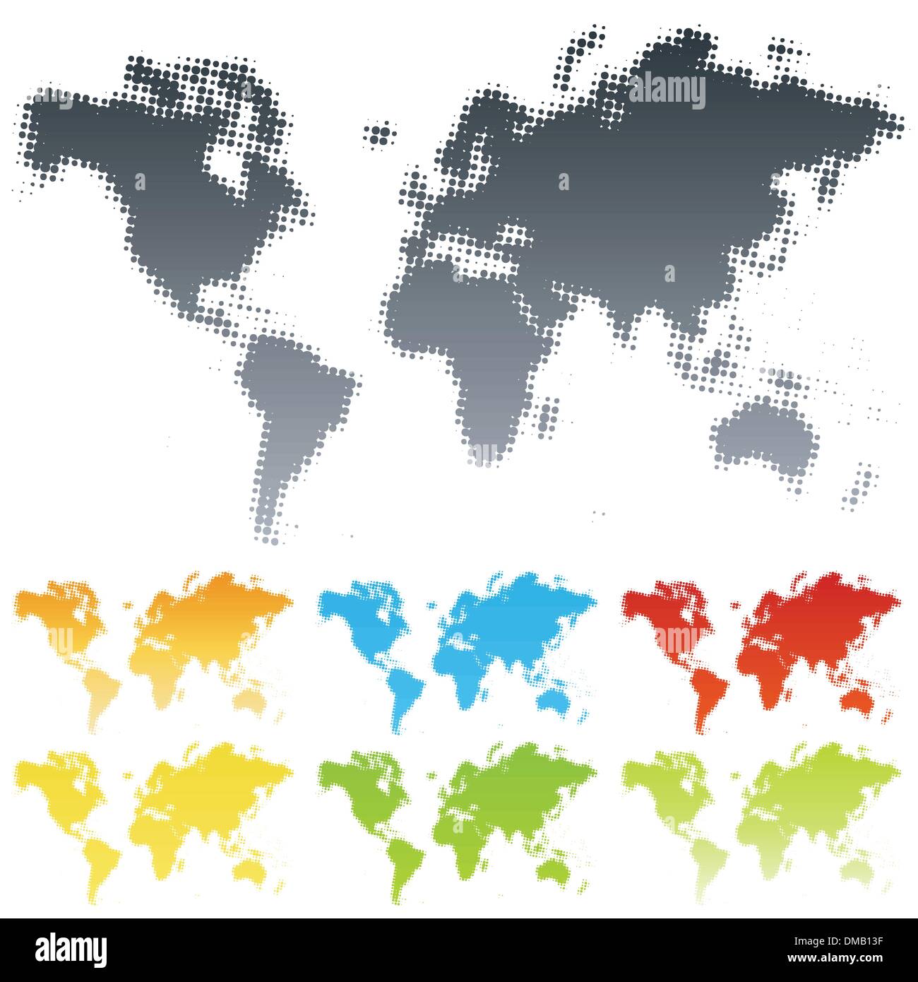 Halftone world map Stock Vector Image & Art - Alamy
