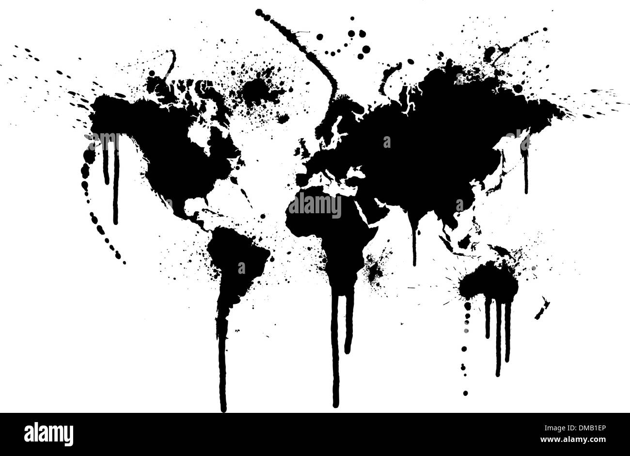 World map paint Black and White Stock Photos & Images - Alamy